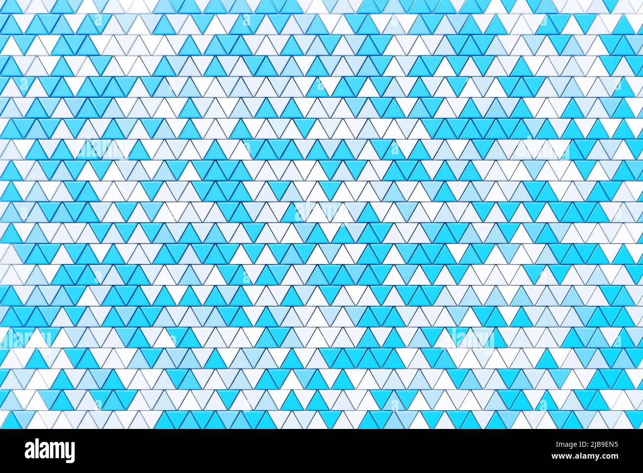 3d Illustration rows of blue and white triangle .Geometric background ...