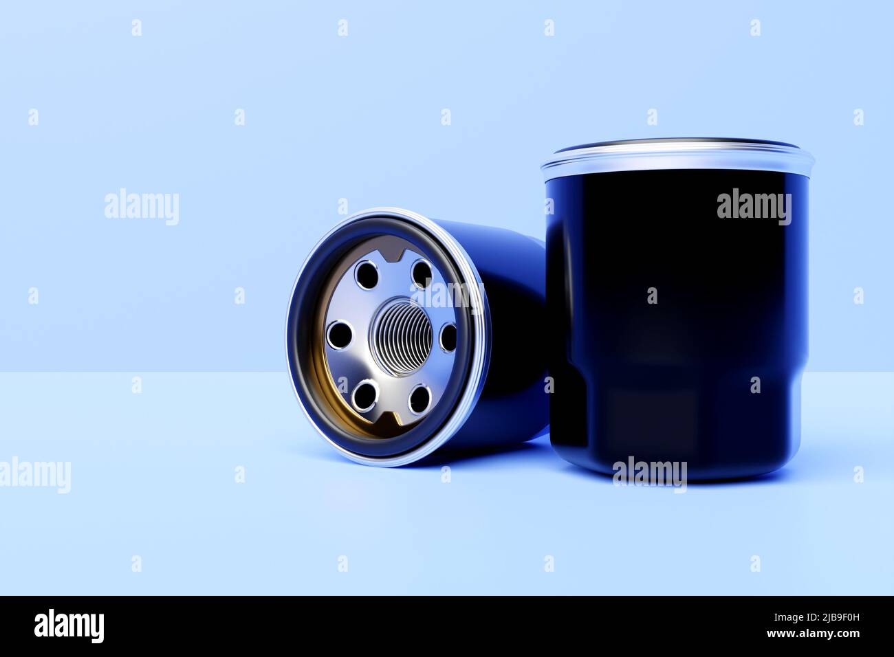Black fuel filter car on blue background. 3d illustration. Car Repair ...