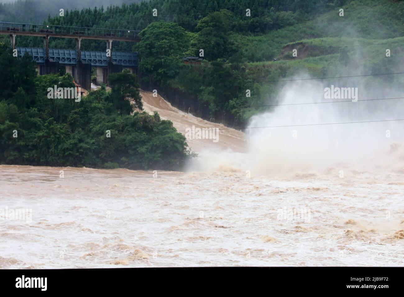 LIUZHOU, CHINA - JUNE 4, 2022 - Flood discharge from siwei River opens ...