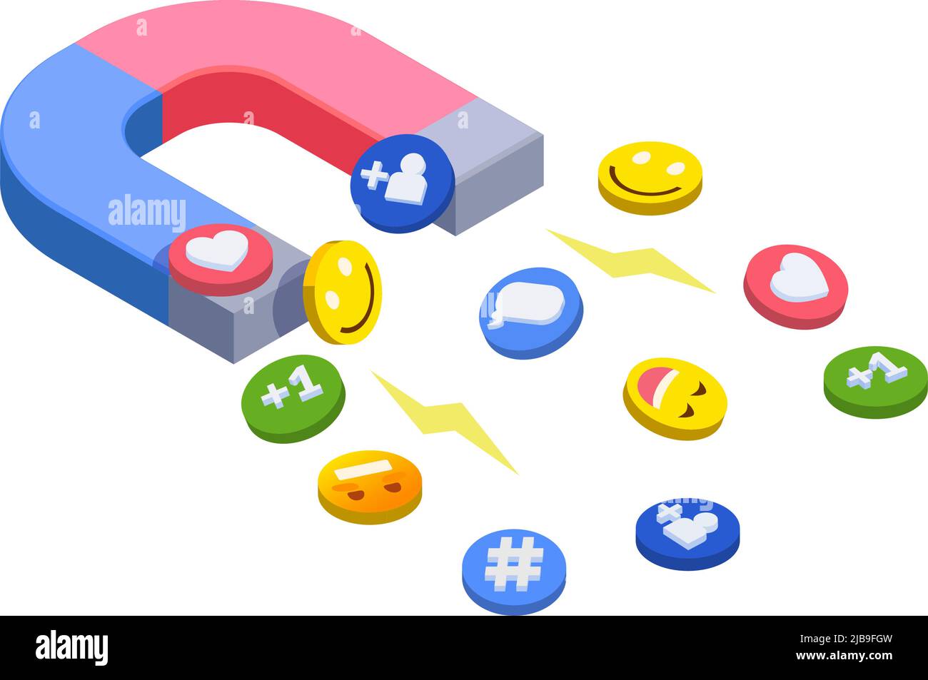 Social network isometric icons composition with isolated image of ...