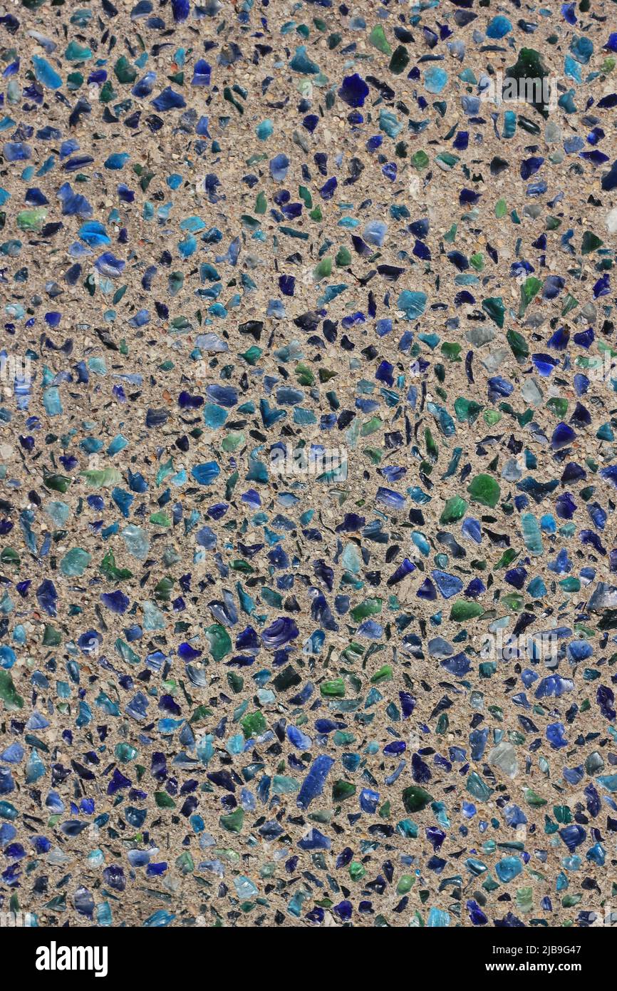 Full frame view of a terrazzo floor with lots of stones and gravel ...