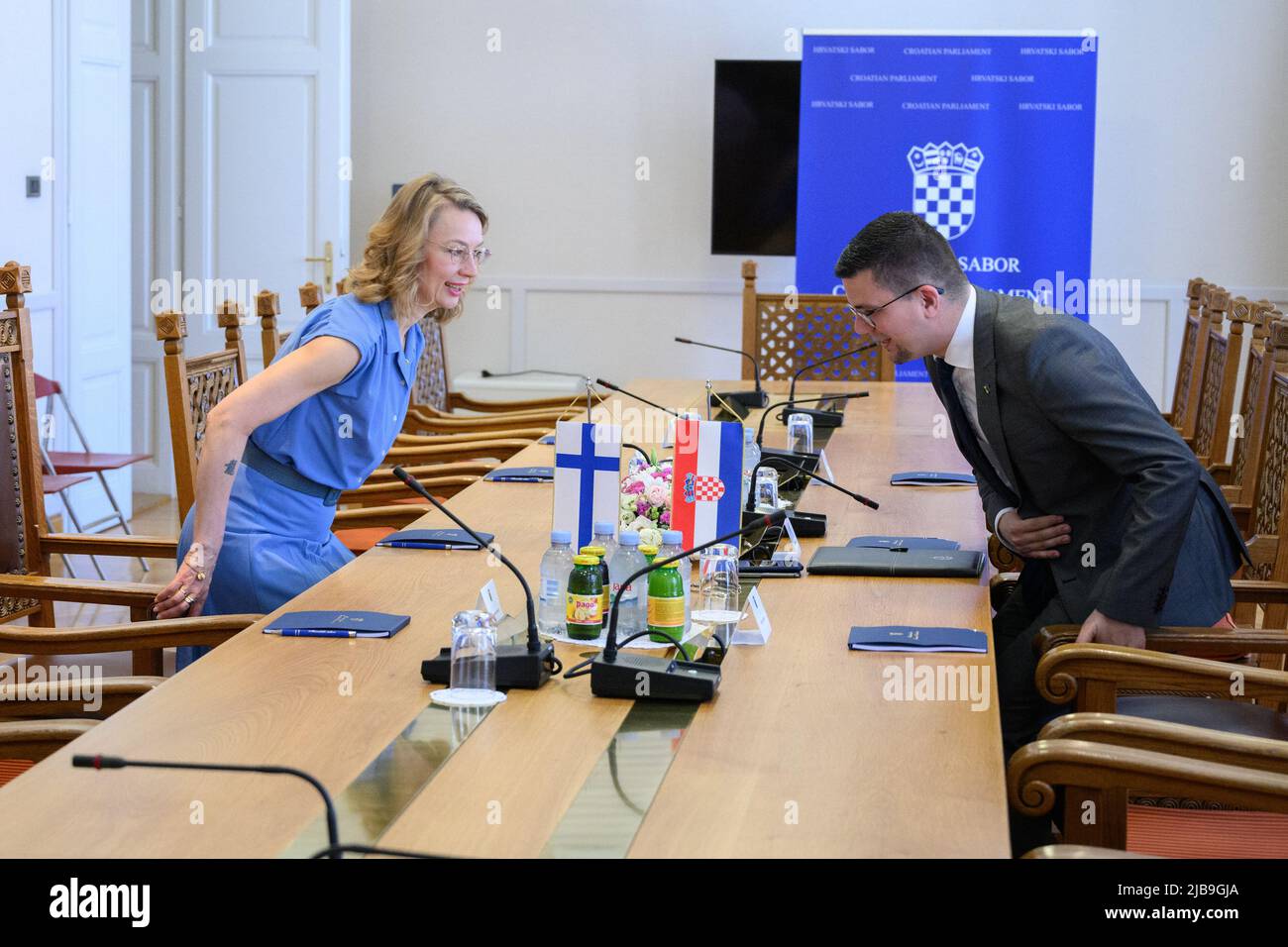 Zagreb, Croatia. 04th June, 2022. Finnish minister Tytti Tuppurainen ...