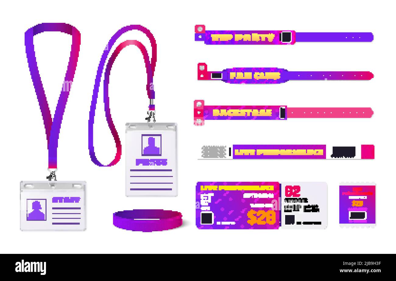 Party events passes tickets staff press id cards club members ...