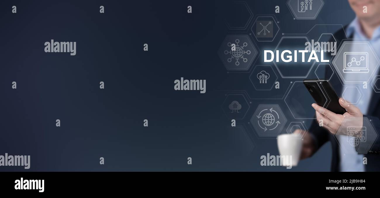 Digital Transformation Concept of digitalization of technology business ...