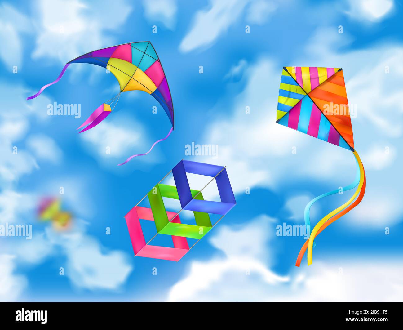 Kite in cloudy sky cloud Stock Vector Images - Alamy