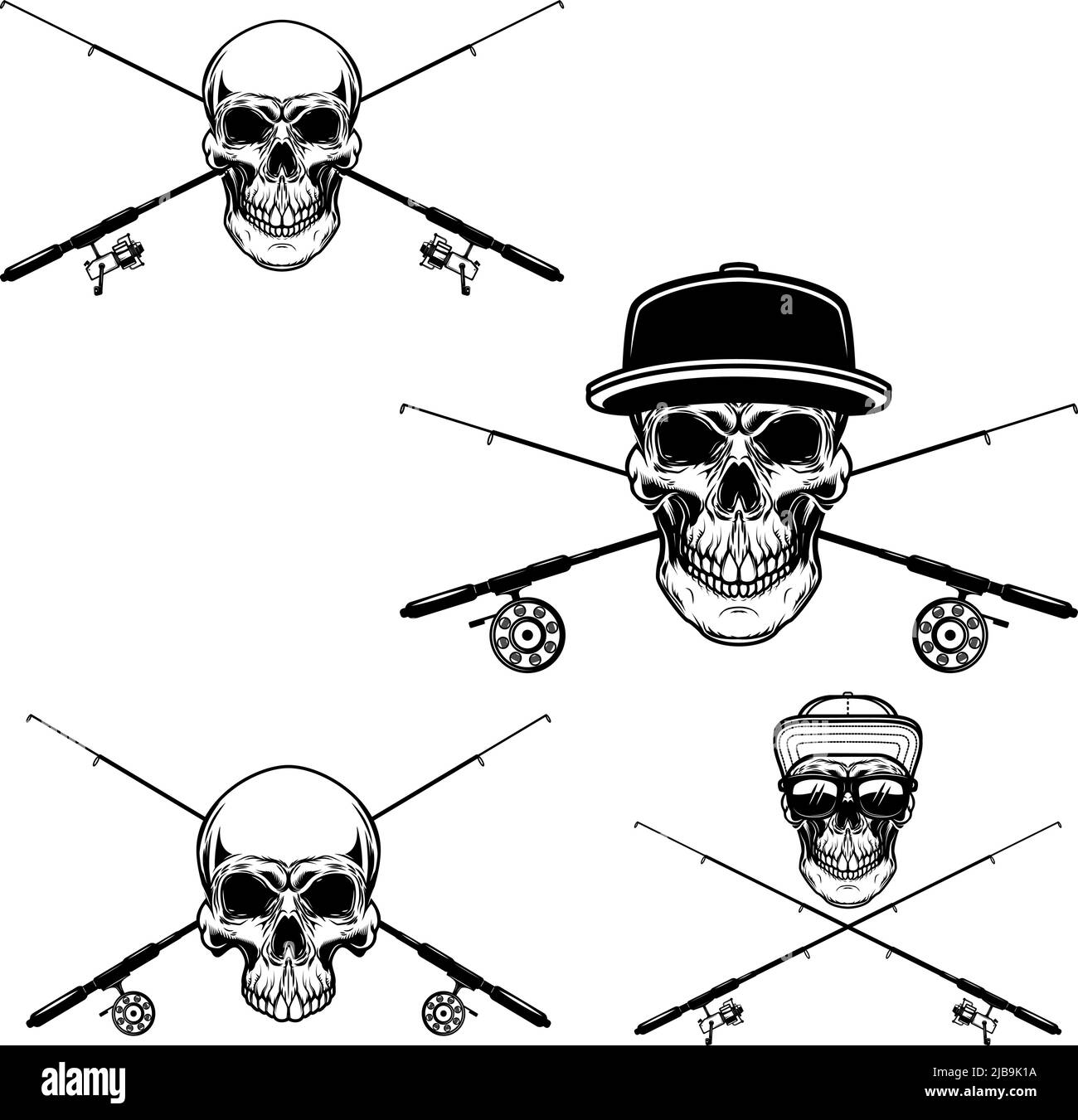 Fishing rods crossed Cut Out Stock Images & Pictures - Alamy
