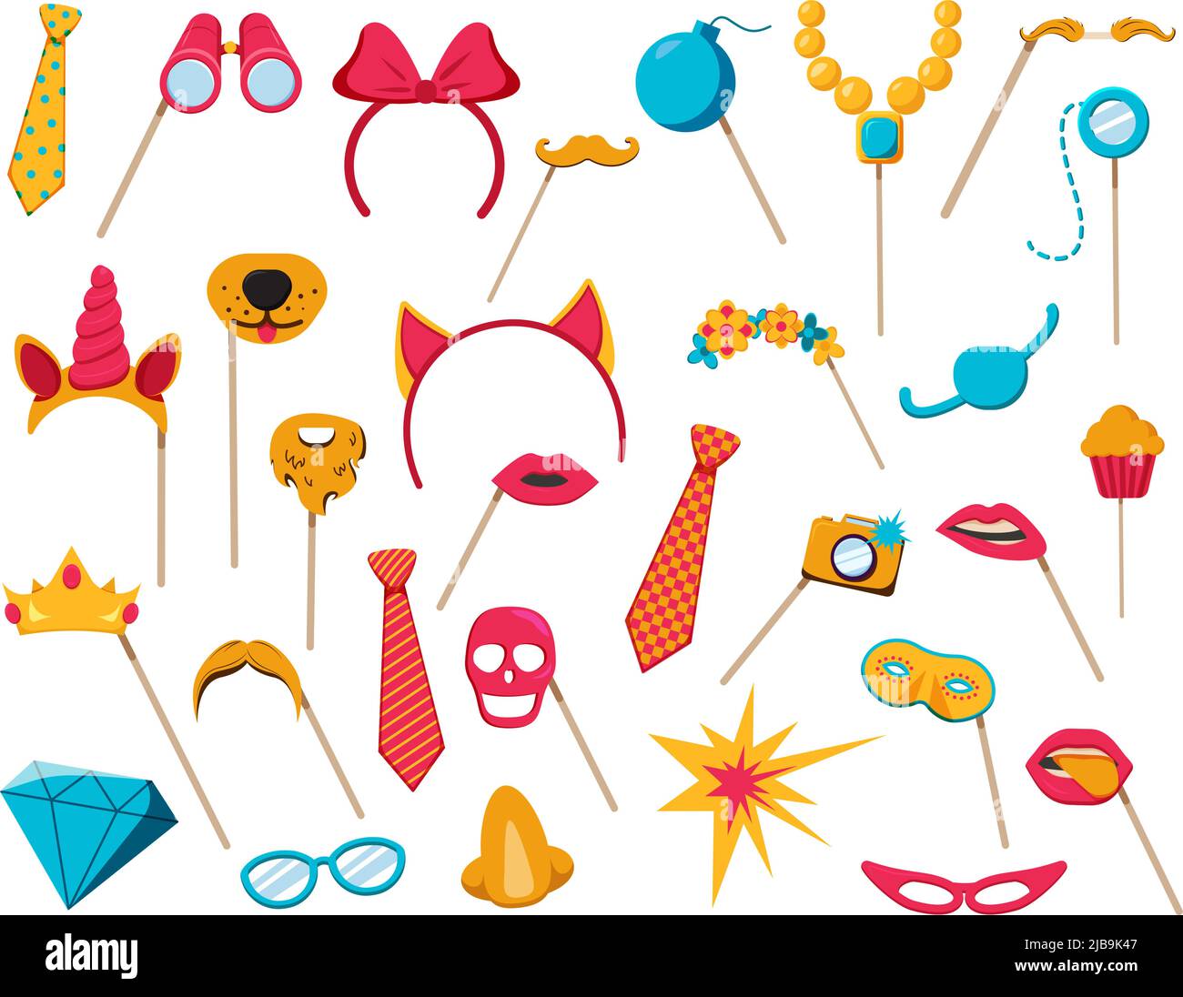 Photo booth props accessories collection with cupcake mask diamond ...