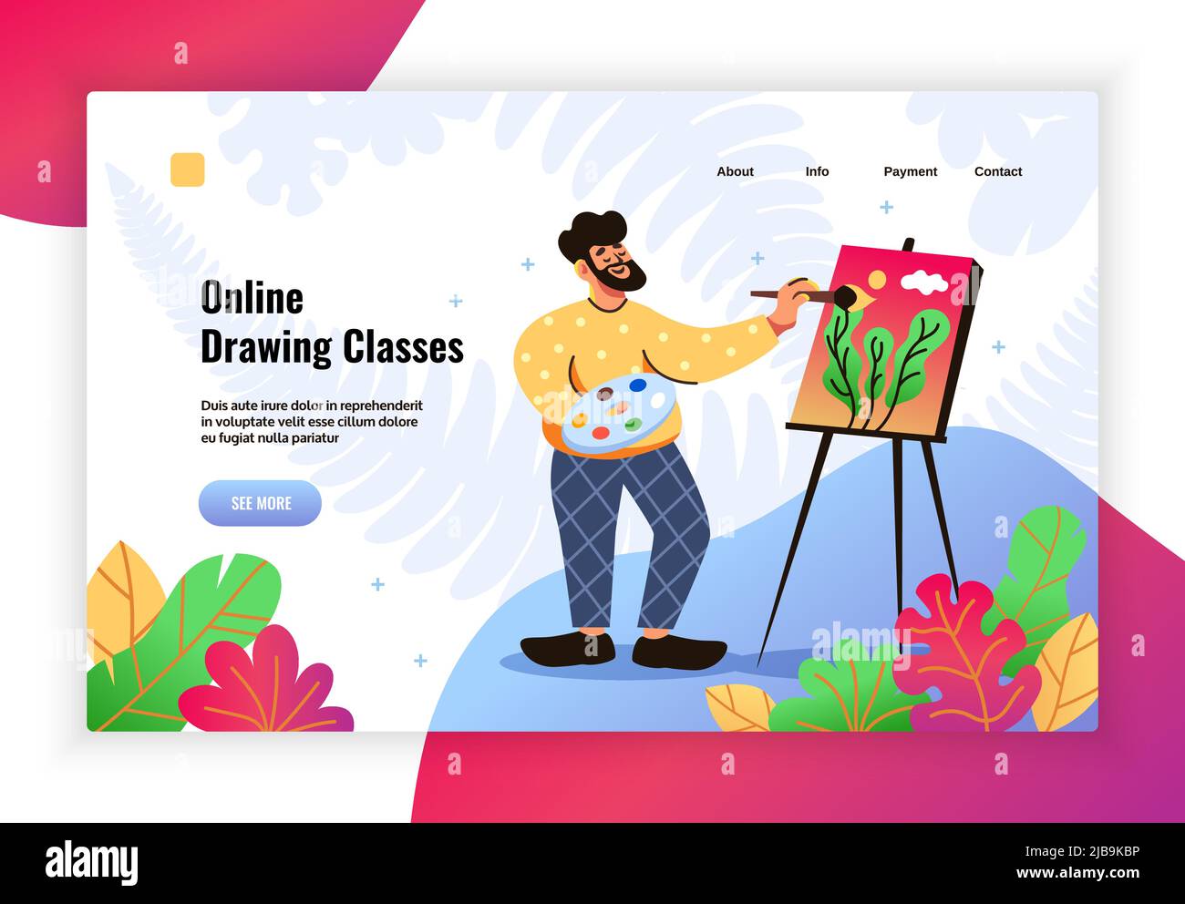 Online classes landing page Stock Vector Images - Alamy