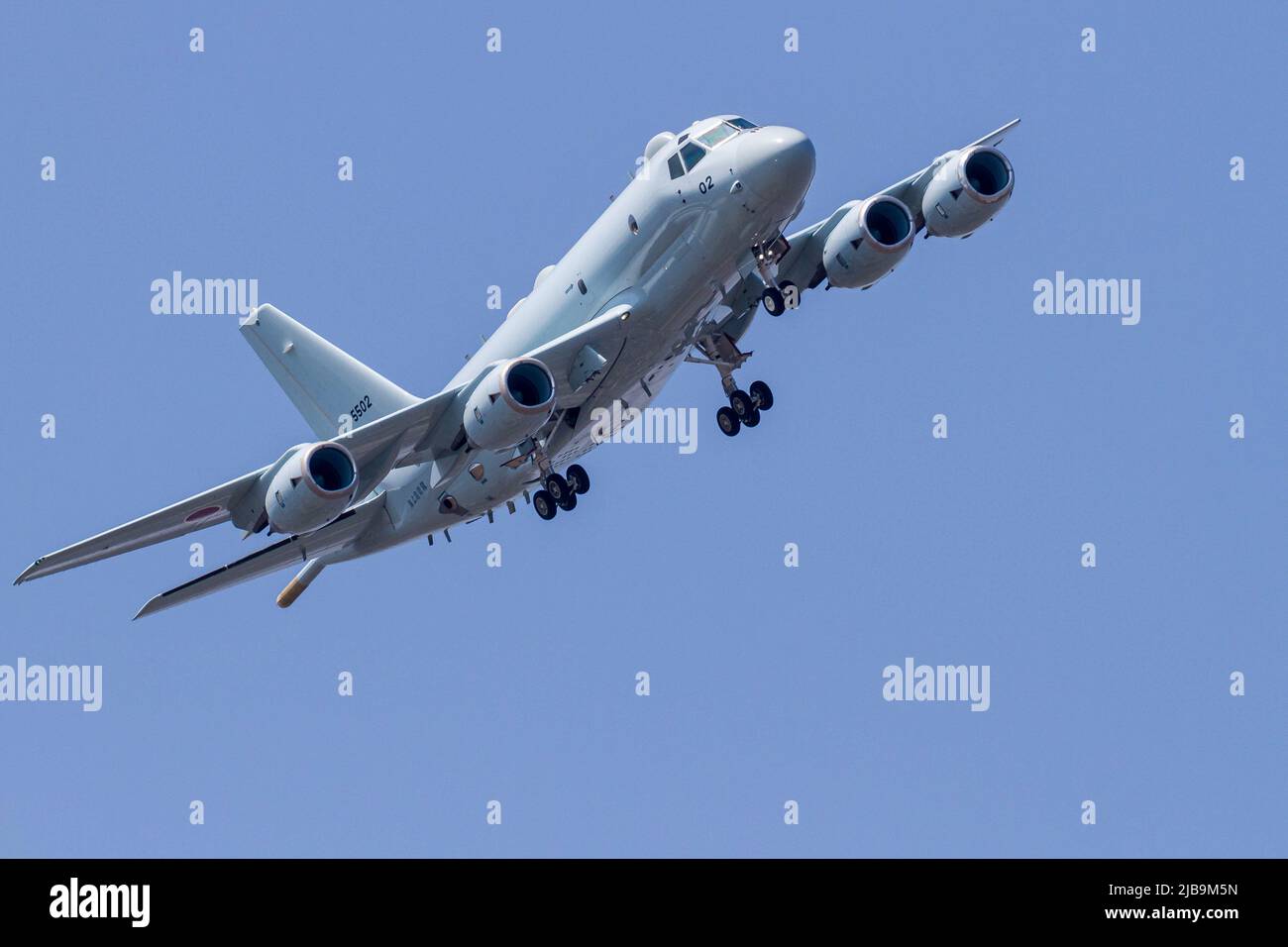 A Kawasaki P1 Maritime patrol aircraft with the Japanese Maritime Self ...