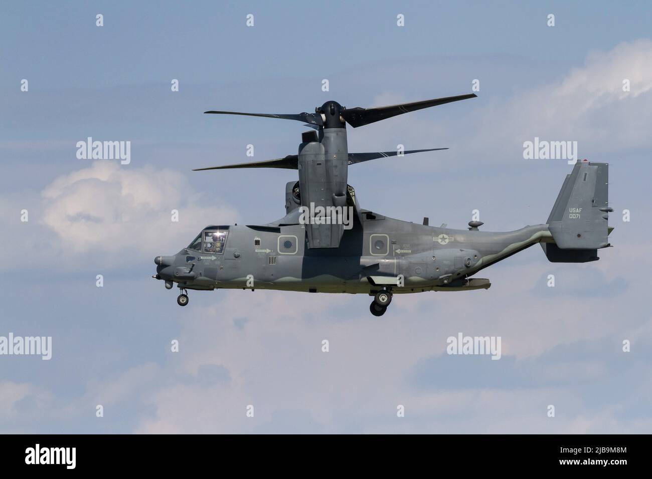 A Bell Boeing V22 Osprey with the United States Air Force flying at ...