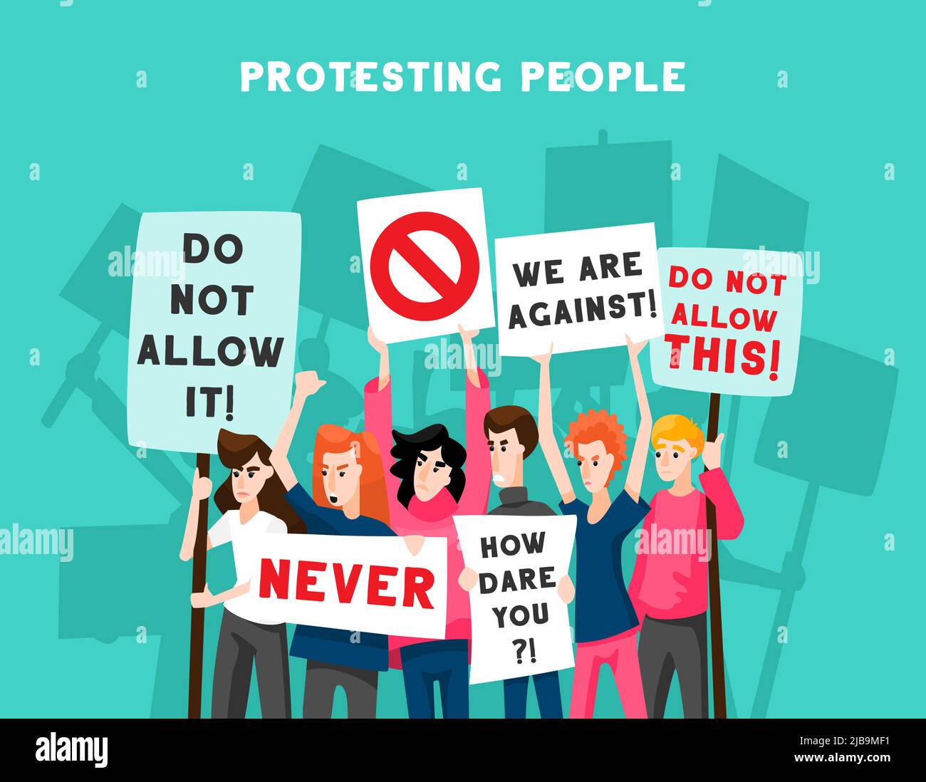 Group angry young people Stock Vector Images - Alamy