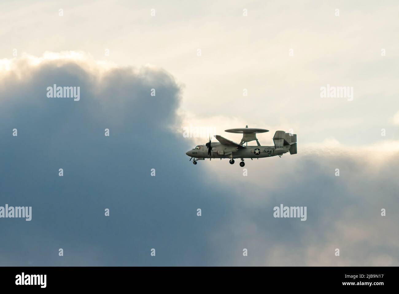 A Northrop Grumman E2 Hawkeye, early warning aircraft with Carrier ...