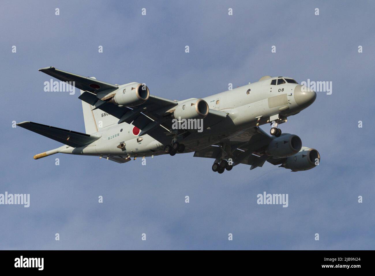A Kawasaki P1 Maritime patrol aircraft with the Japanese Maritime Self ...