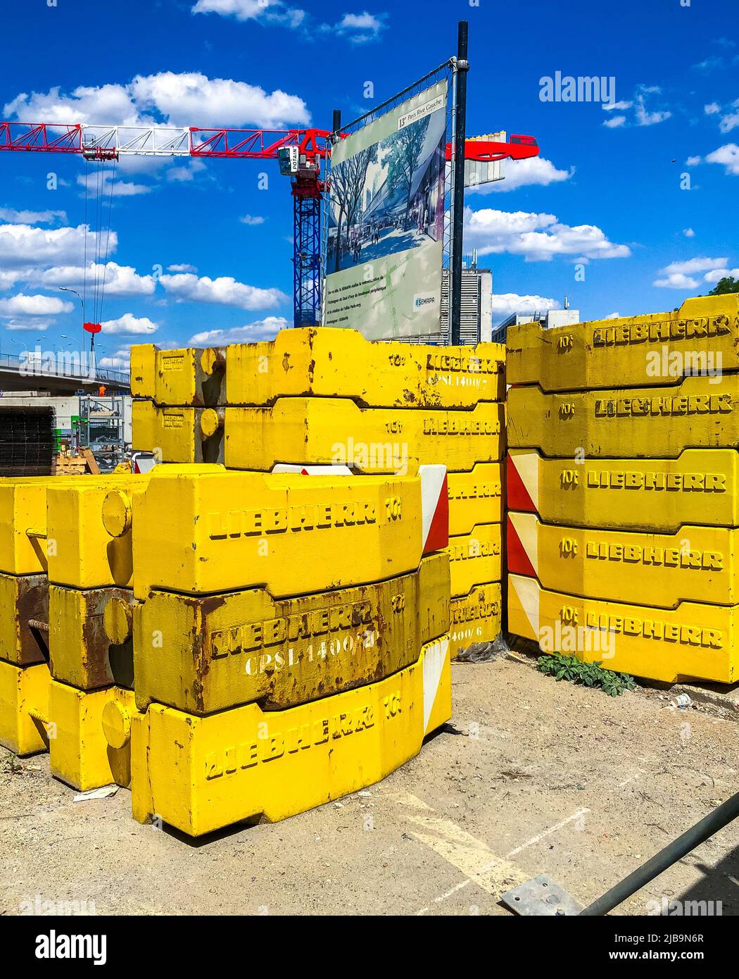 Paris, France, Construction Site, "Paris Rive Gauche" Infrastructure ...