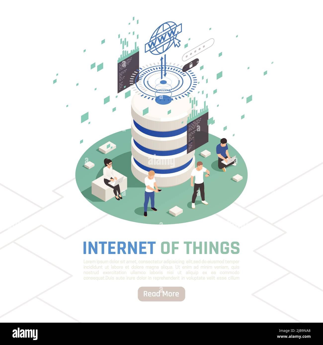 Internet of things design concept with small human characters using ...