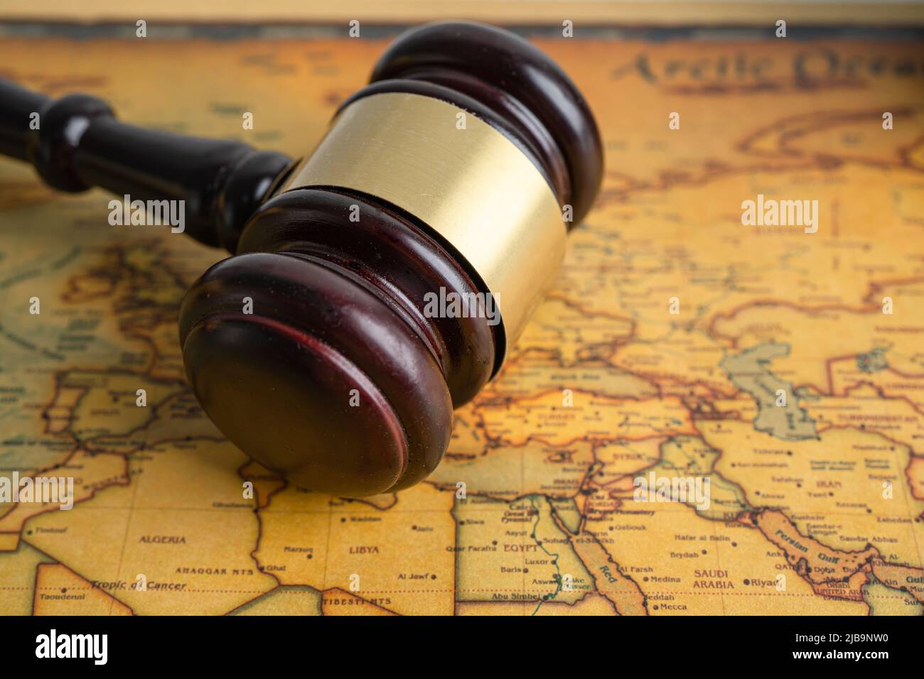 Bangkok, Thailand October 14, 2021 Magnifying glass with world glove ...