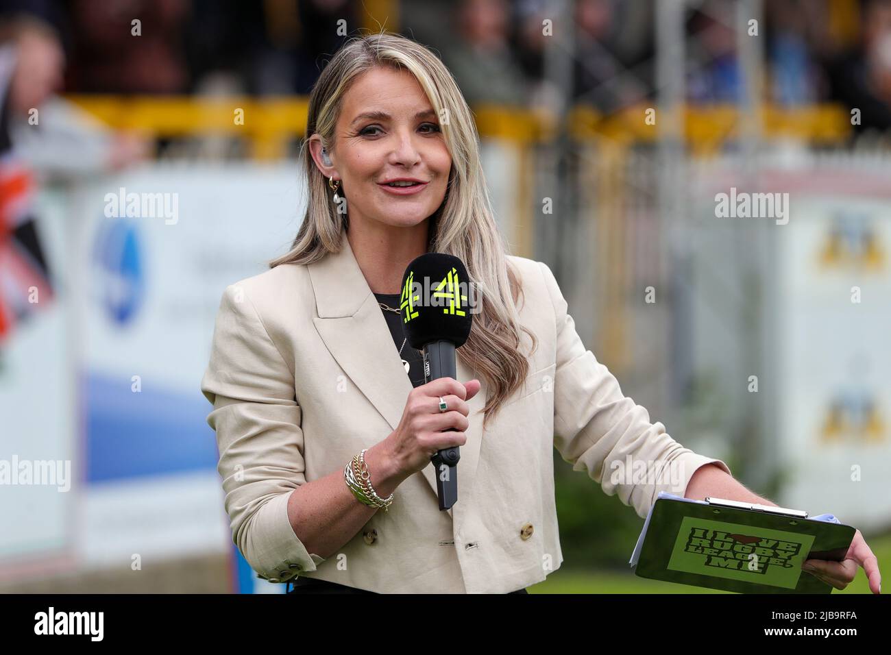 Television presenter Helen Skelton covering today’s game for Channel 4 ...