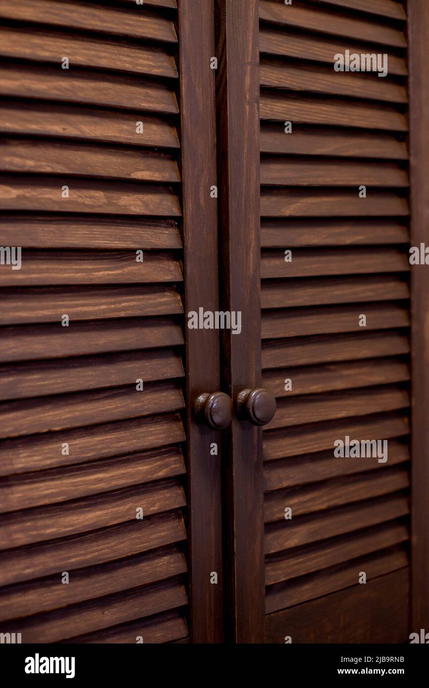 Wooden shutter door, wooden door with natural brown color and texture ...