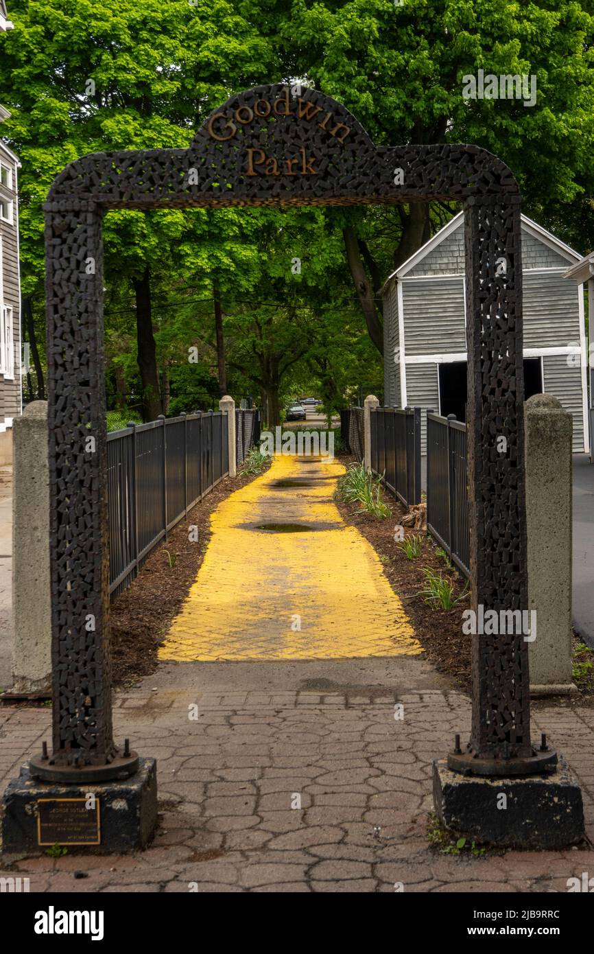 painted Yellow brick road in Goodwin Park Rochester New York Stock ...