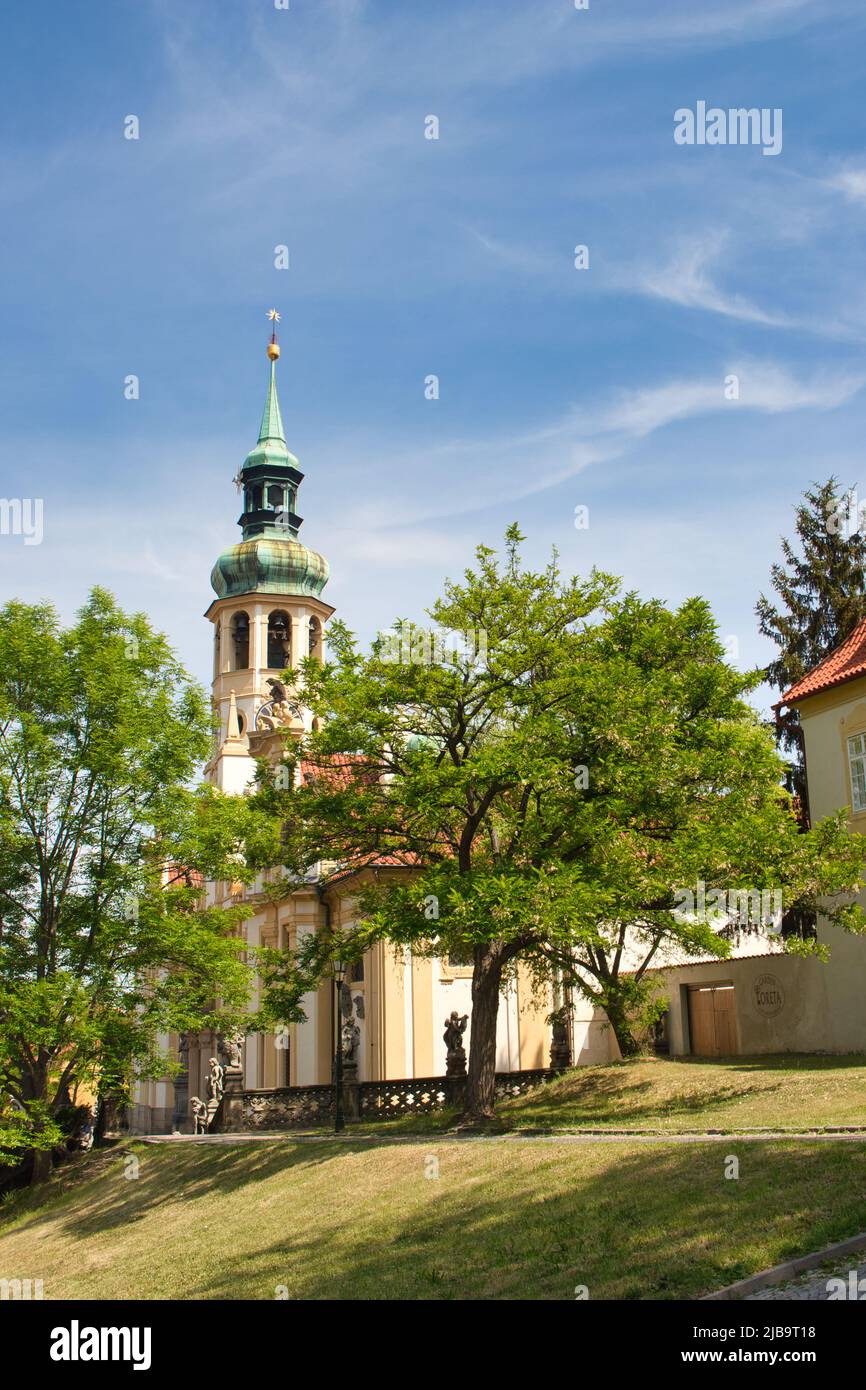 Loreto tower, Prague. Baroque historic monument Hradčany. Czech ...