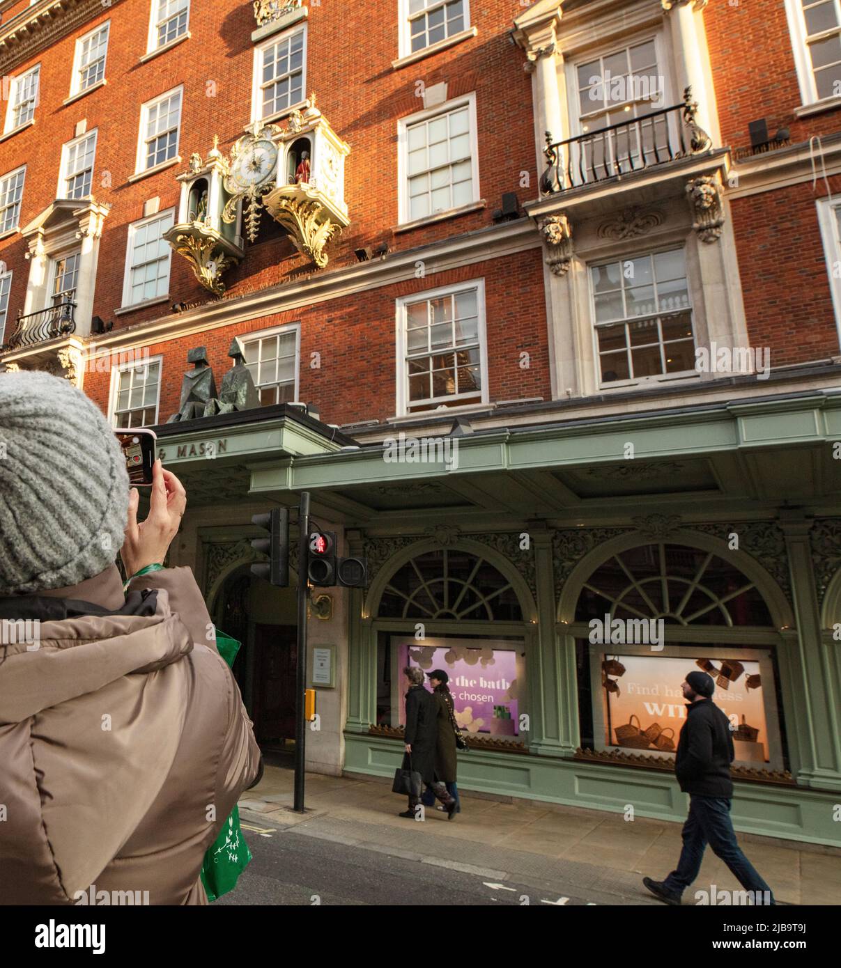Storefront window of Fortnum & Mason, an upmarket department store in ...