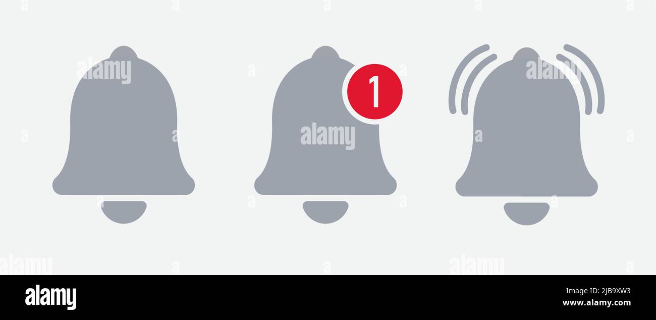 Notification bell icon for incoming inbox message. Vector ringing bell ...