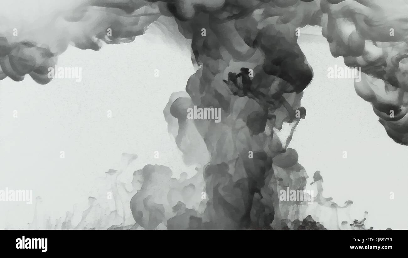 Black smoke on a white background Stock Photo - Alamy