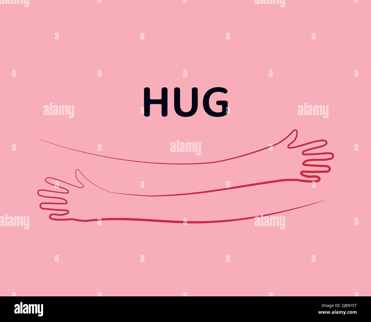 Simple line creating hug drawing Stock Vector Image & Art - Alamy