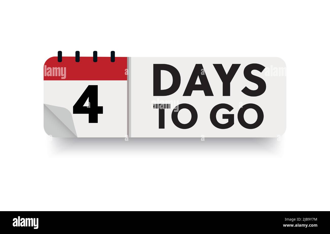 4 days to go in modern style. Special offer badge. Web design. Sale tag ...
