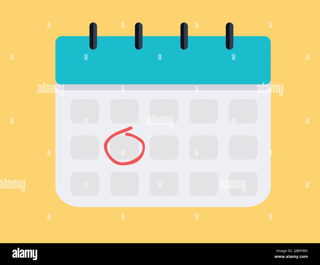 Calendar icon and red circle. Mark the date, holiday, important day ...