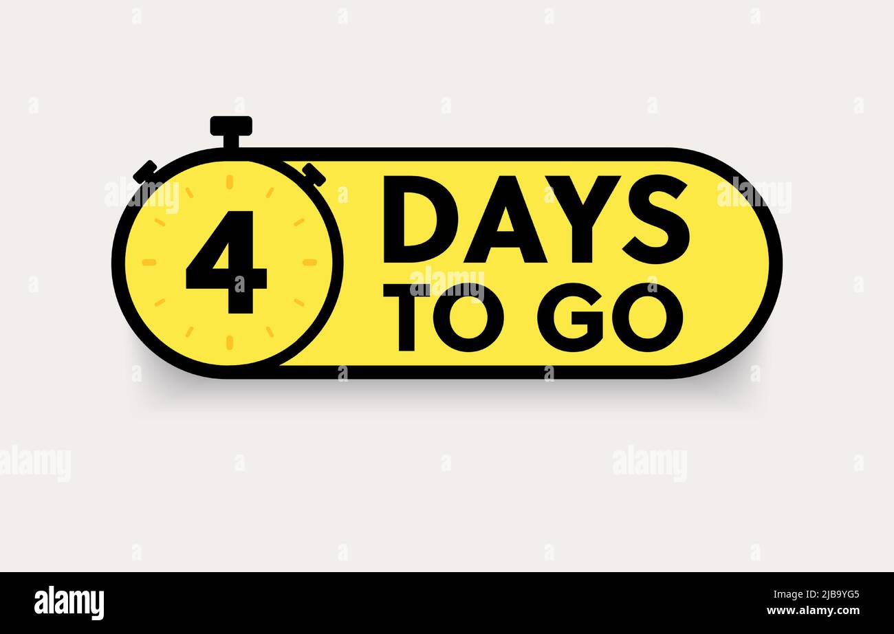 4 days to go last countdown icon. One day go sale price offer promo ...