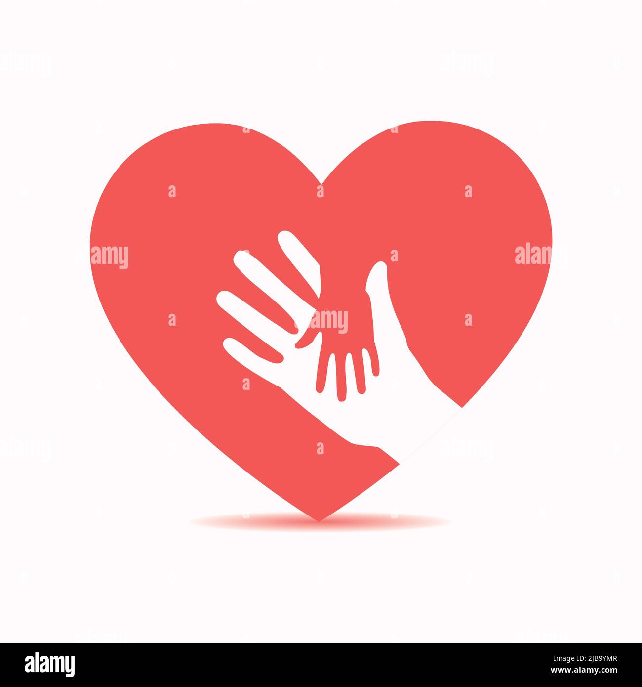 Red heart with hand embrace Stock Vector Image & Art - Alamy