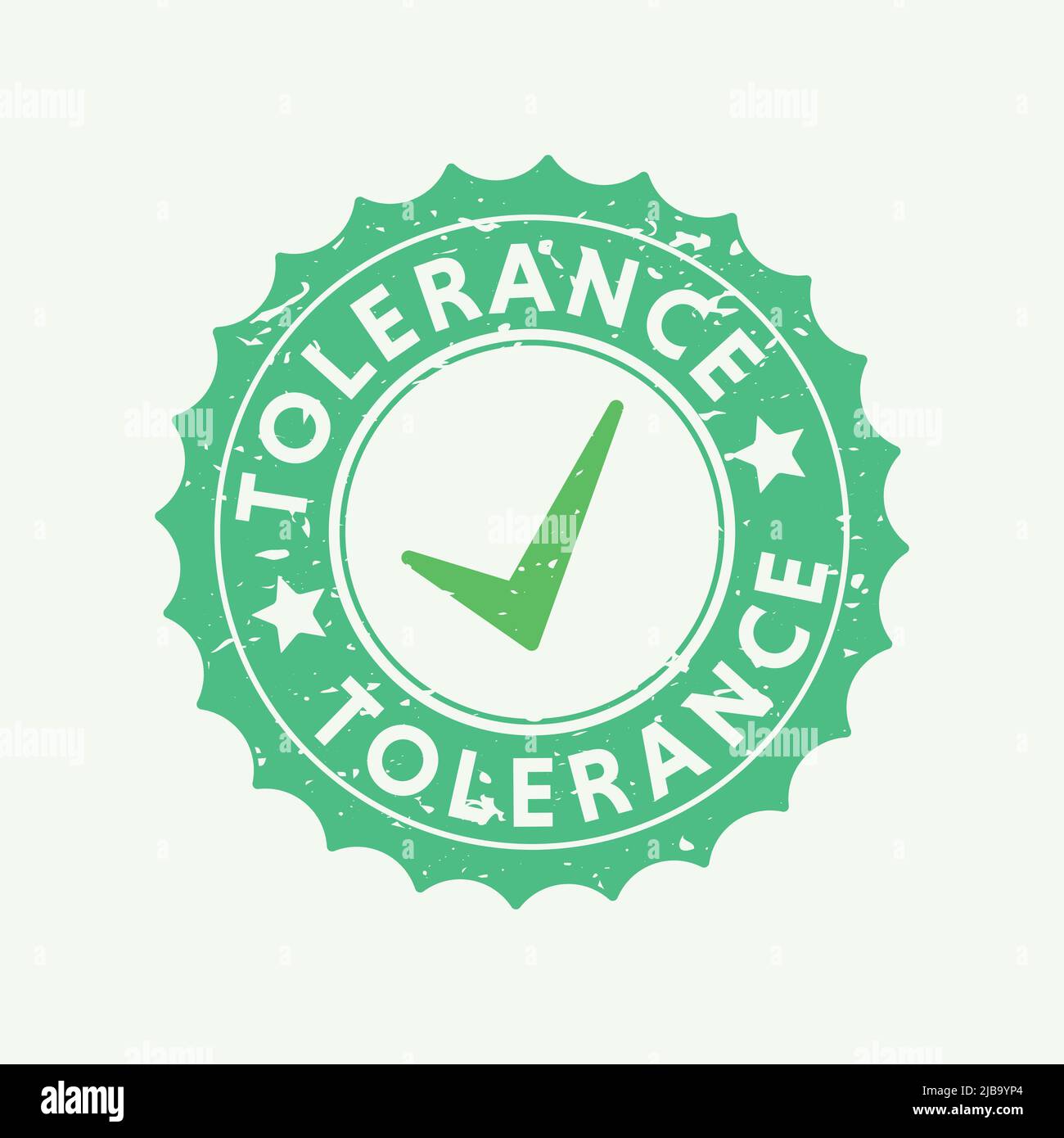 Vector illustration of a tolerance stamp isolated on a white background ...