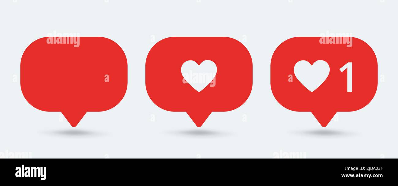 Notification counter button. Social networks a set of colorful ...