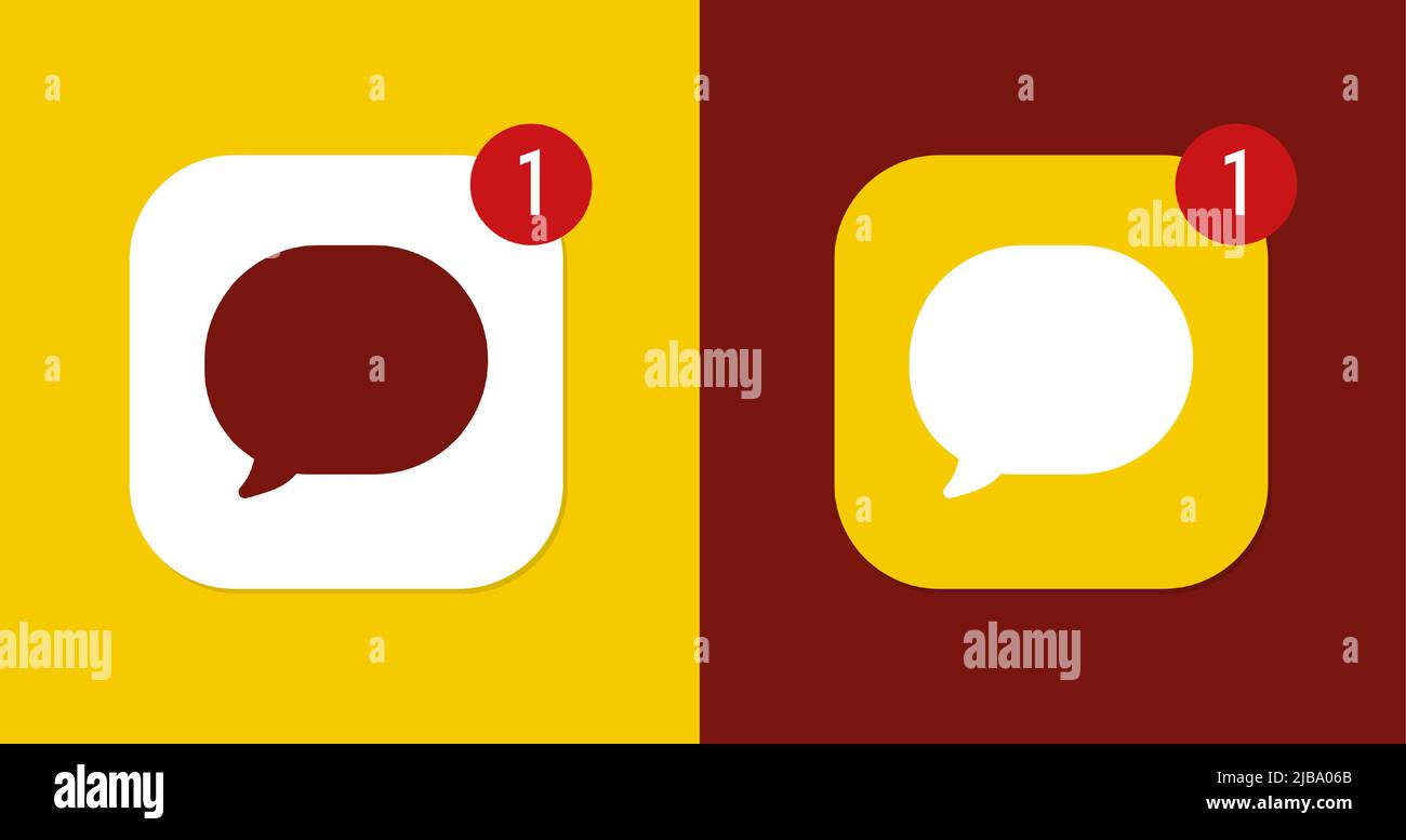 Incoming message. Notification icon - oval speech bubble Stock Vector ...