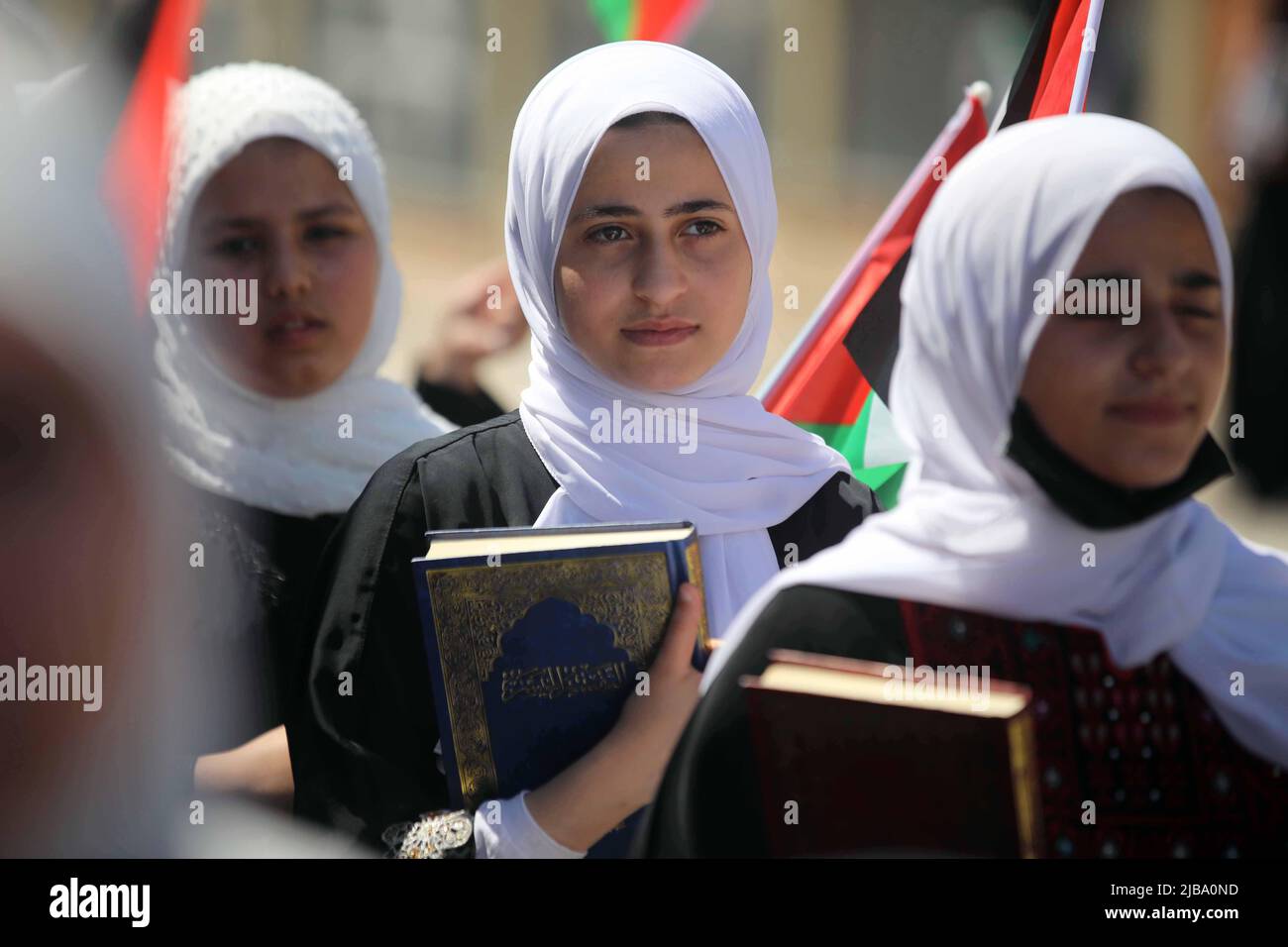 June 3 2022 Gaza City The Gaza Strip Palestine Palestinian Girls
