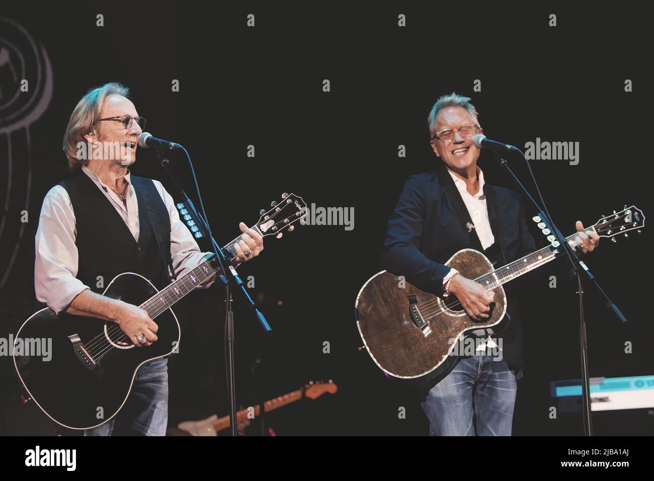 Gerry Beckley and Dewey Bunnell of America Rock band perform live on ...
