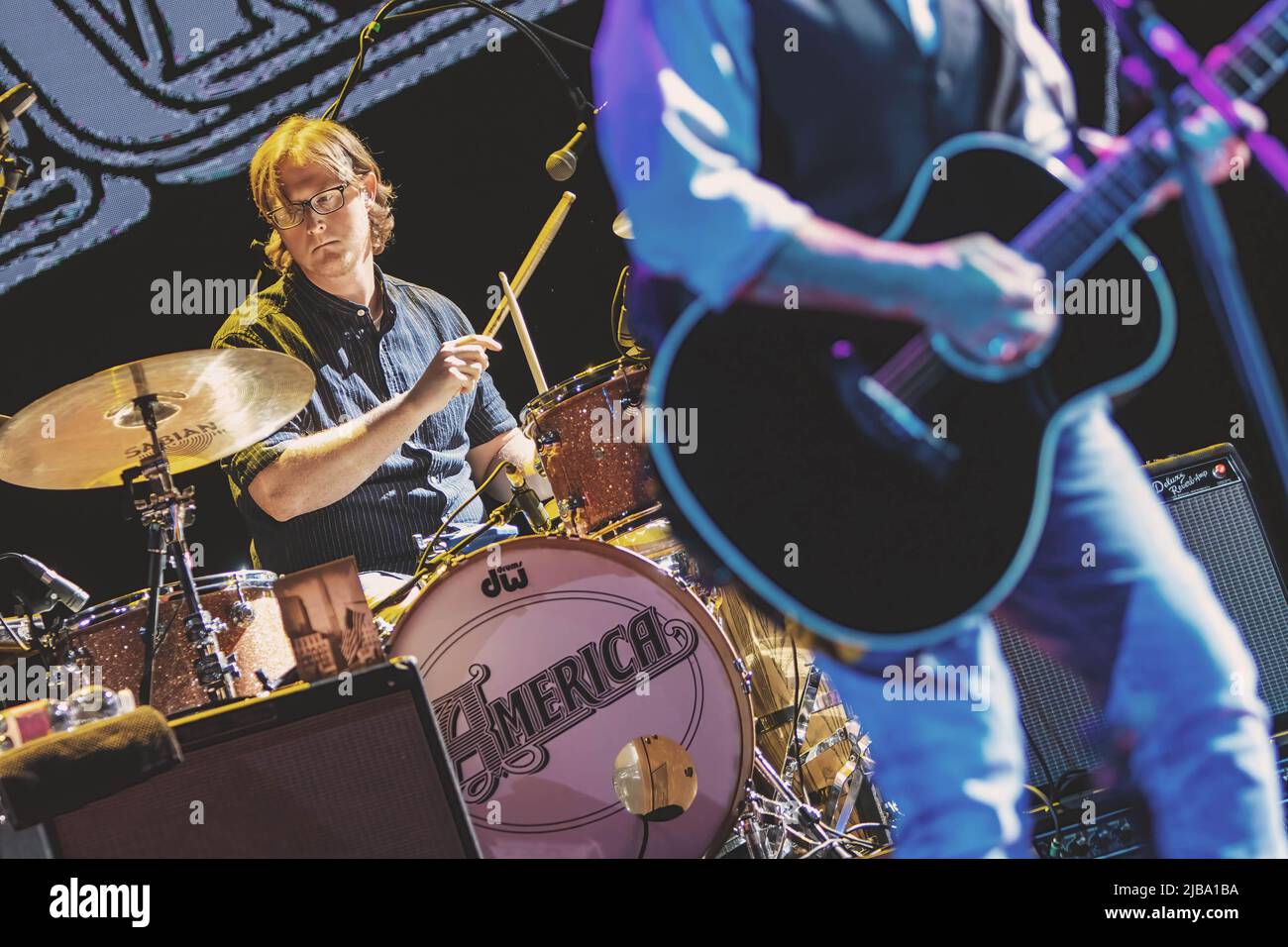 America Rock band perform live on stage at Auditorium della ...