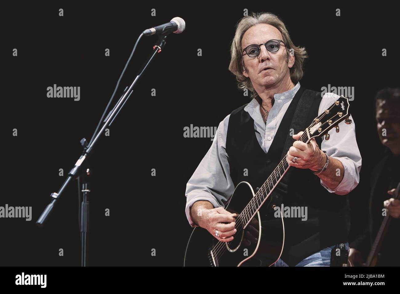 Dewey Bunnell of America Rock band performs live on stage at Auditorium ...