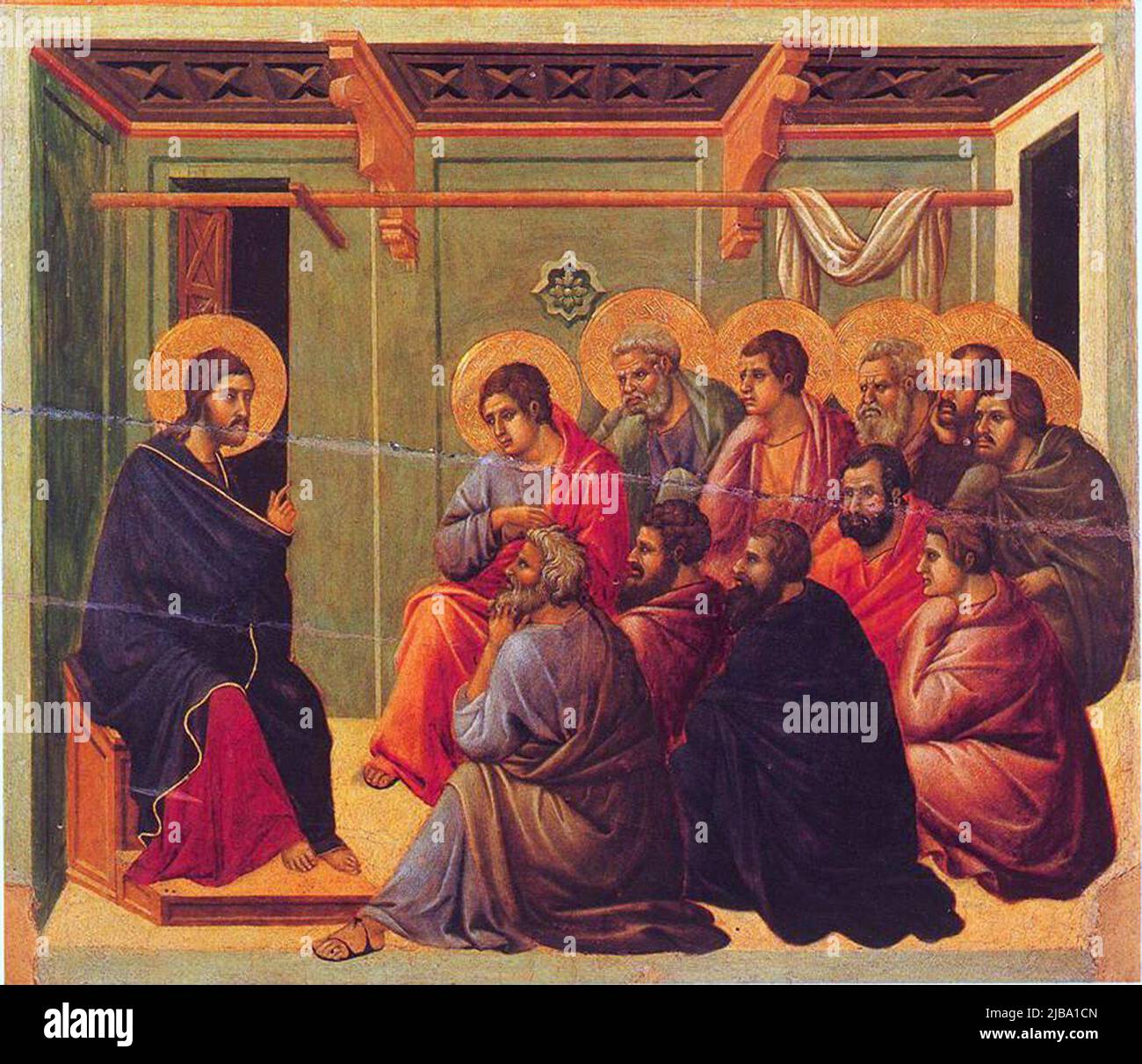 Jesus saying farewell to his eleven remaining disciples, from the ...