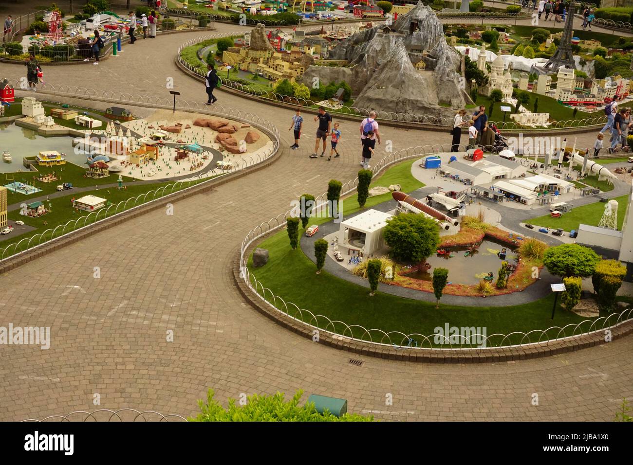 View of Miniland from the sky train in LEGOLAND Windsor, United Kingdom ...