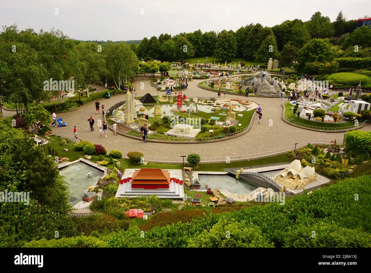 View of Miniland from the sky train in LEGOLAND Windsor, United Kingdom ...