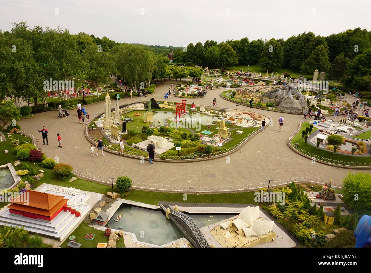 View of Miniland from the sky train in LEGOLAND Windsor, United Kingdom ...