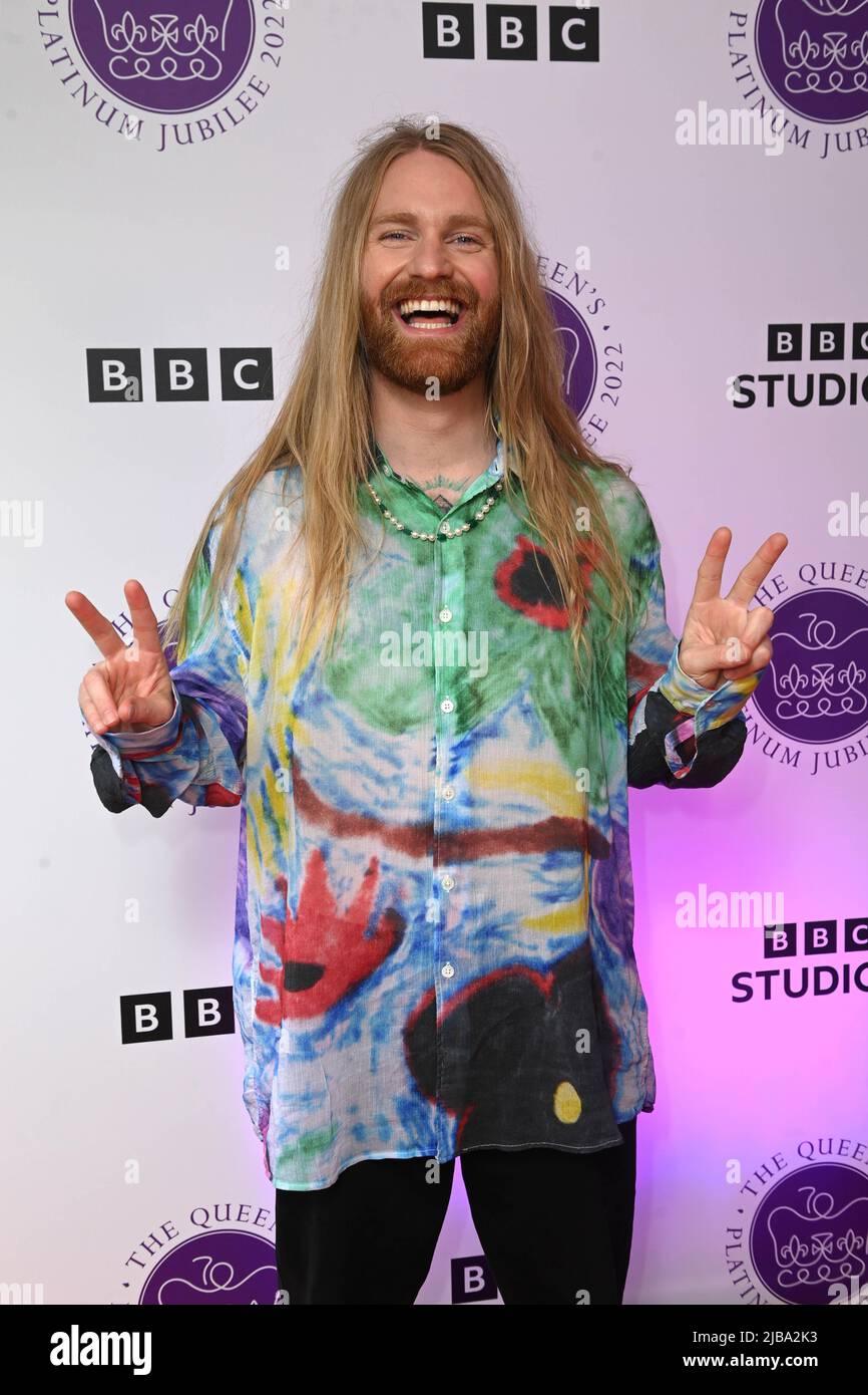 EDITORIAL USE ONLY Sam Ryder attends the BBC Platinum Party at Palace ...