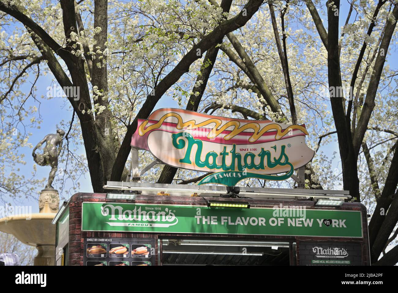 Nathan's Famous food truck on Fifth Avenue, Manhattan NY Stock Photo ...