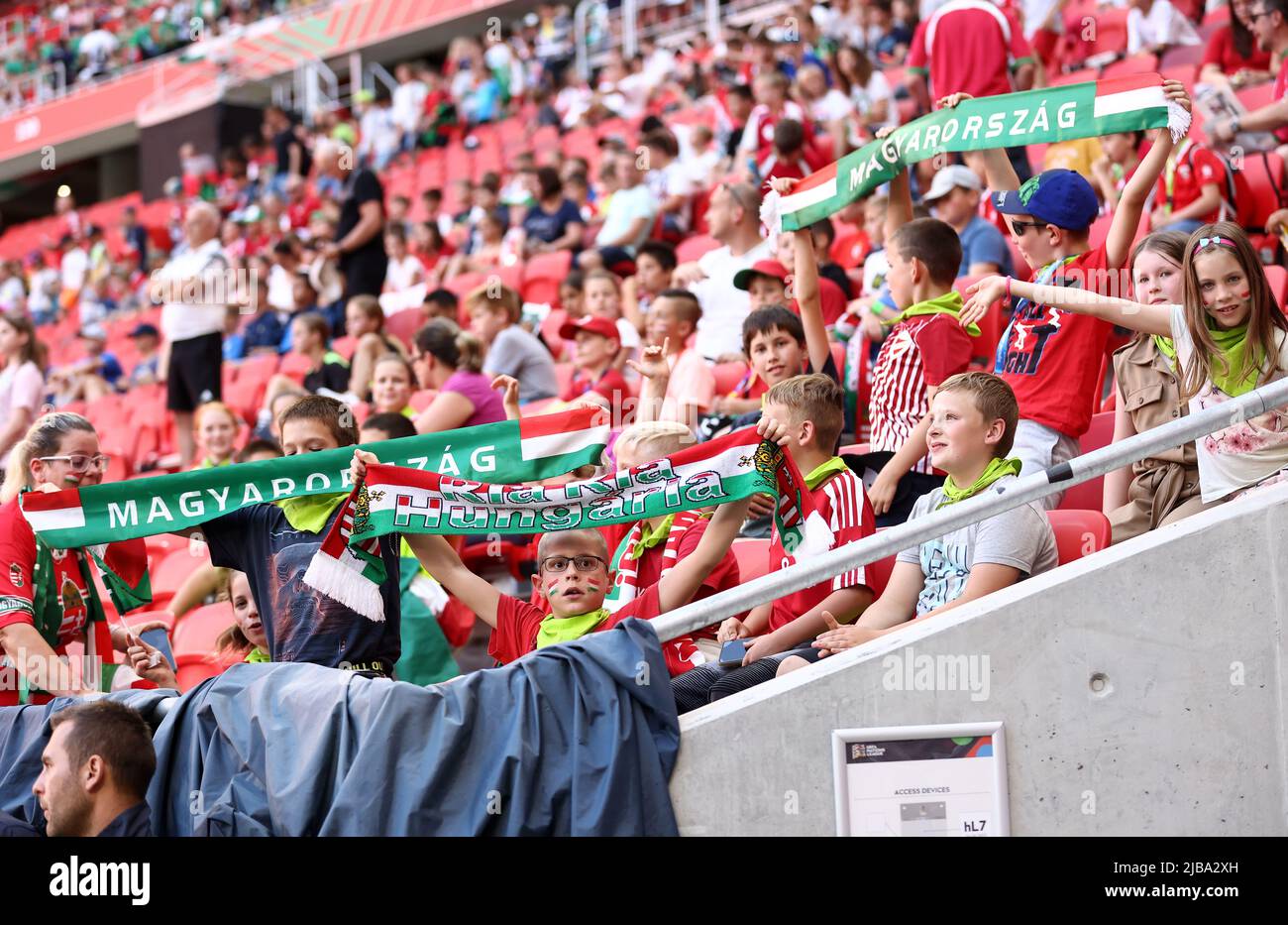 Hungary fans in the stands before the UEFA Nations League match at the ...