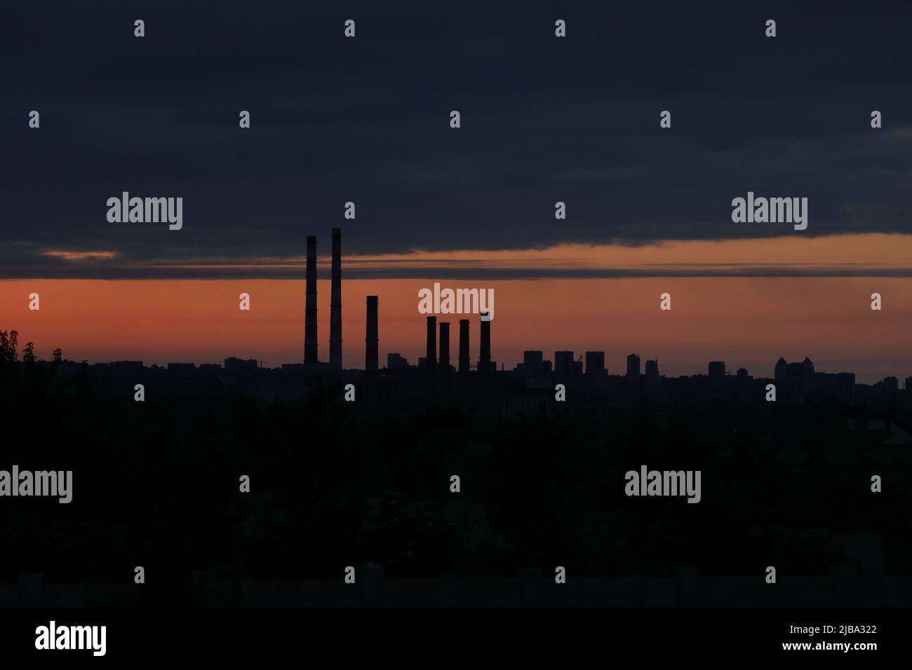 Burning City Skyline