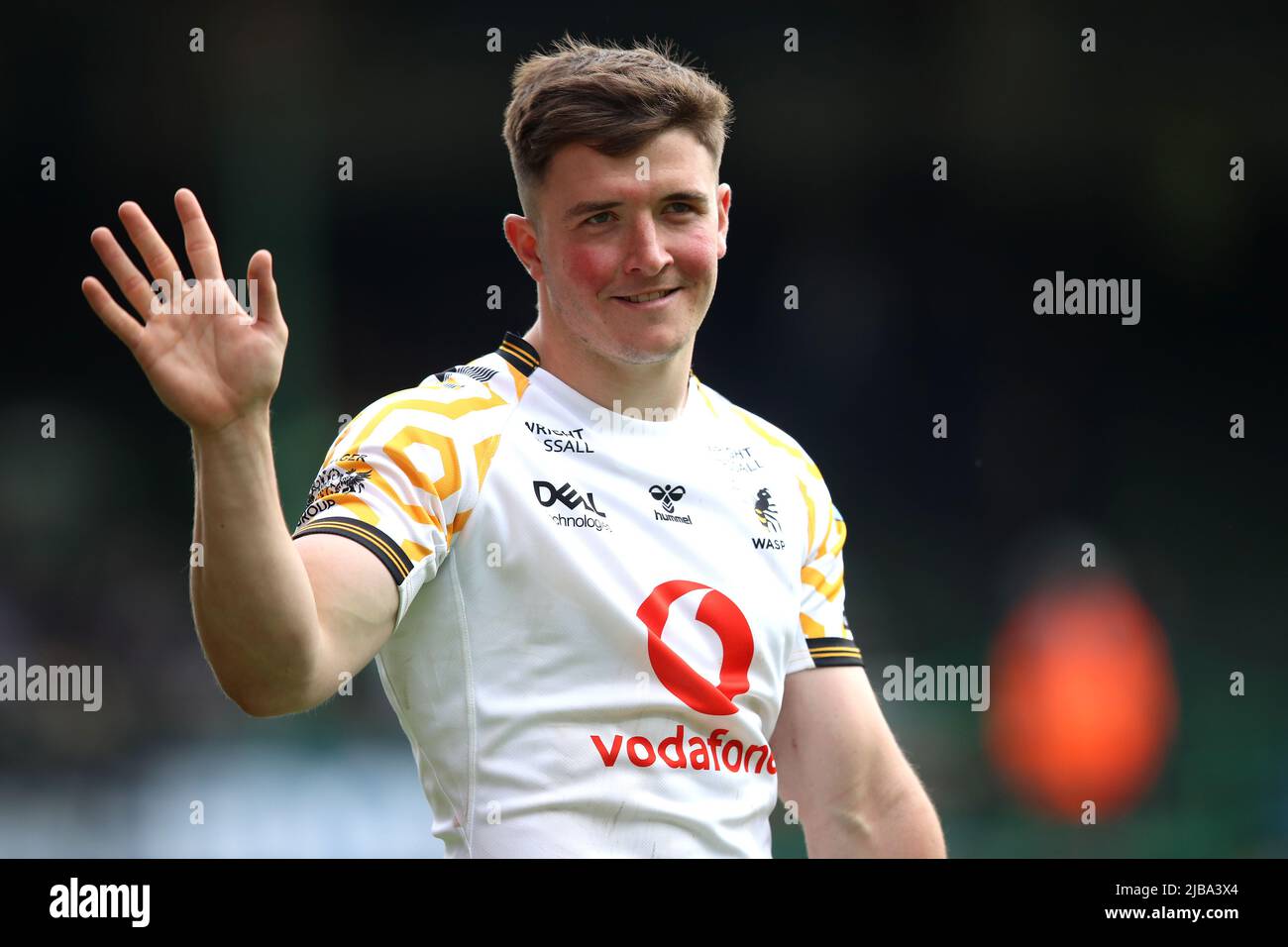 Wasps' Will Porter applauds the fans after the final whistle in the ...