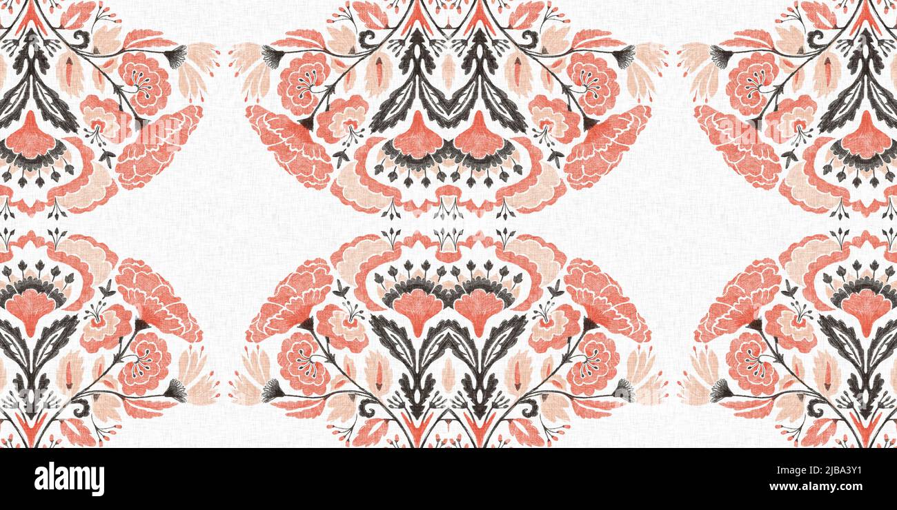 Modern boho geometric floral quilt style seamless border pattern ...