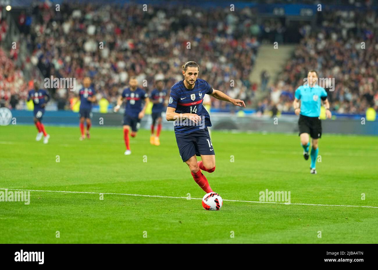 Stade de France, Paris, France. 3rd June, 2022. Adrien Rabiot controls ...